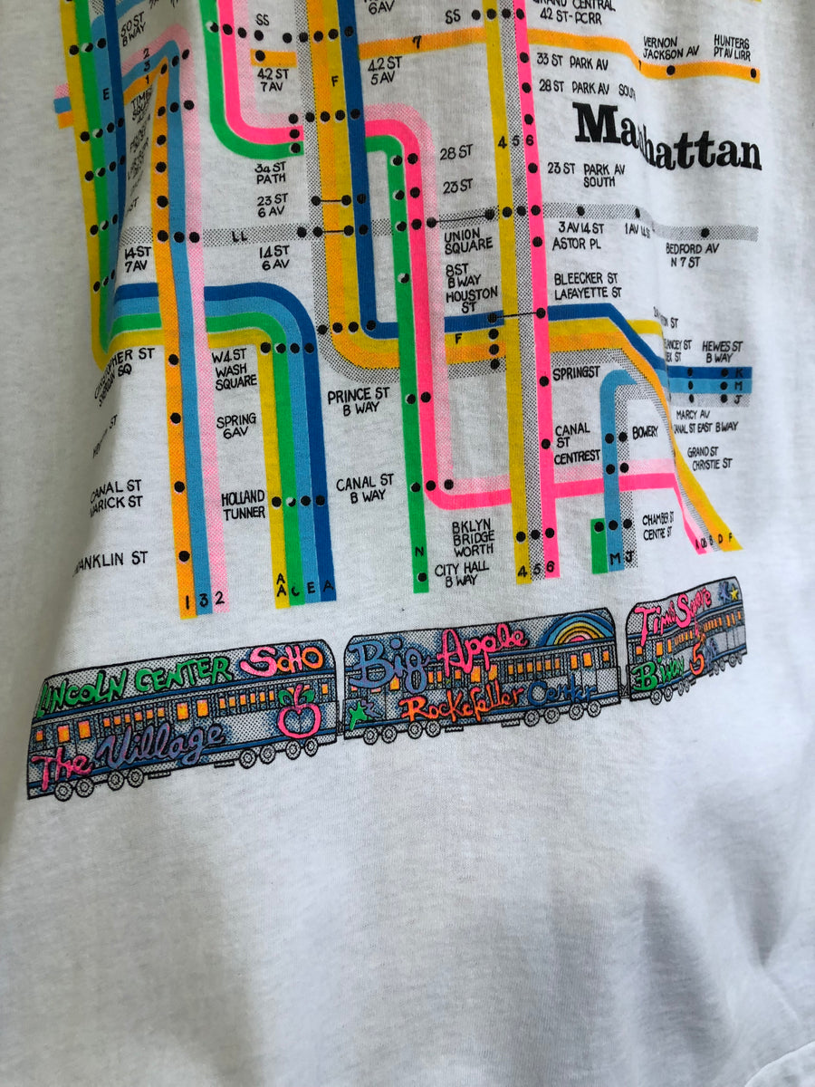Vintage 80s New York City Manhattan Subway Map Tee Size XL – Select ...
